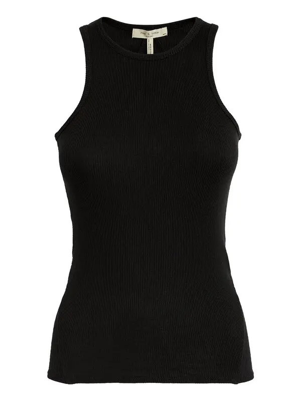 Rag & Bone Essential Rib Tank Top - Black
