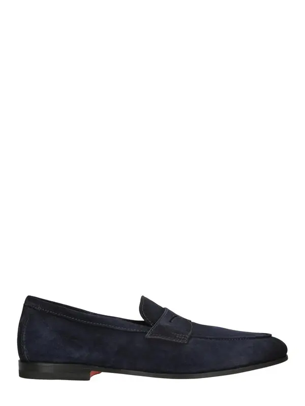Santoni Suede Carlos Penny Loafers - Blue