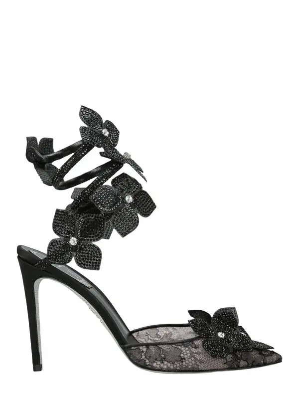 Rene Caovilla Embellished Floriane 105 Pumps - Black