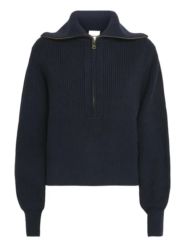 Varley Ribbed Half-zip Sweater - Navy