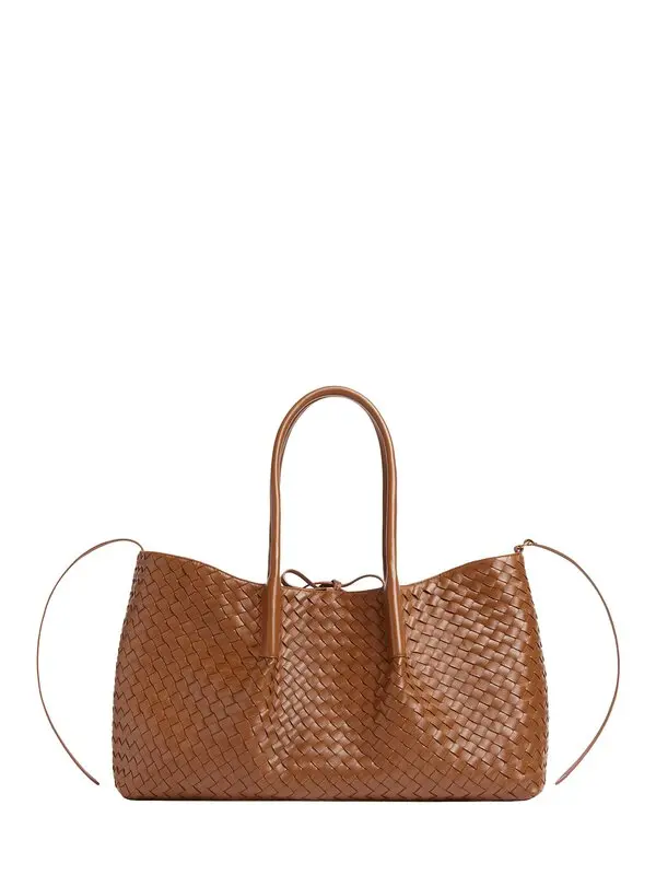 Bottega Veneta Intrecciato Leather Pinacoteca Tote Bag - Brown