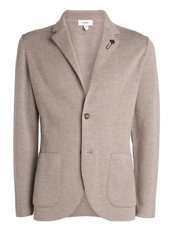 LARDINI Virgin Wool Knitted Blazer - Beige