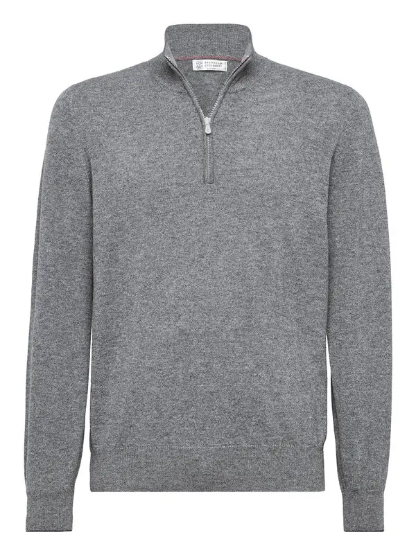 Brunello Cucinelli Cashmere Quarter-zip Sweater - Grey