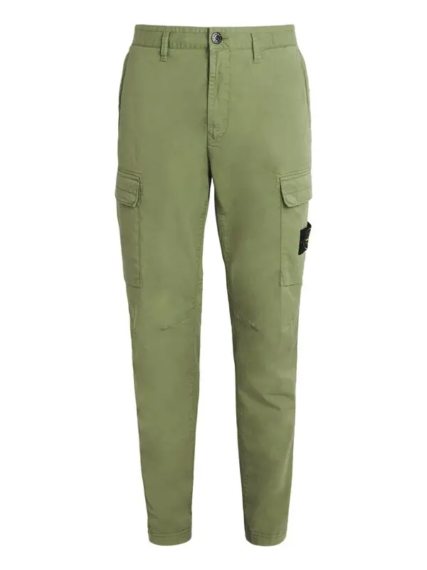 Stone Island Cotton Cargo Trousers - Green