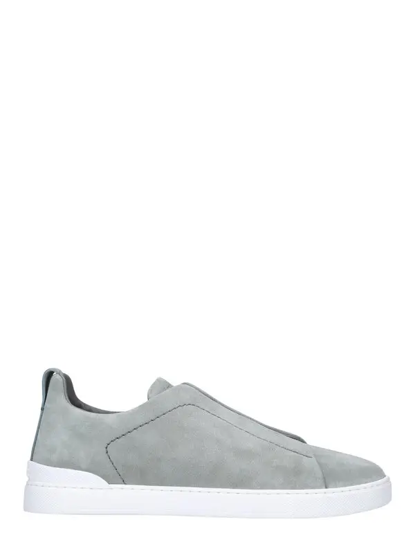 Zegna Suede Triple Stitch Sneakers - Grey