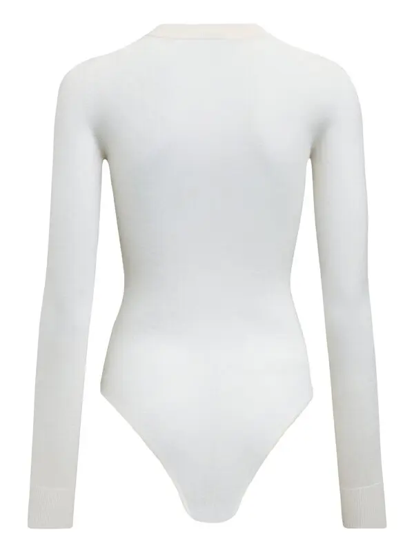 Alaïa Cashmere Long-sleeve Bodysuit - White