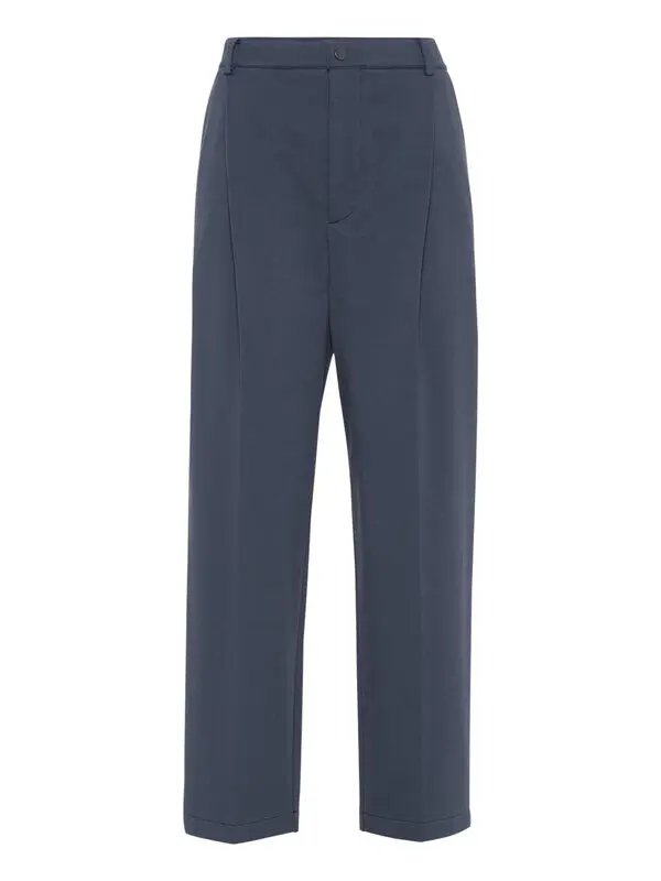 Brunello Cucinelli Stretch-cotton Cropped Trousers - Blue
