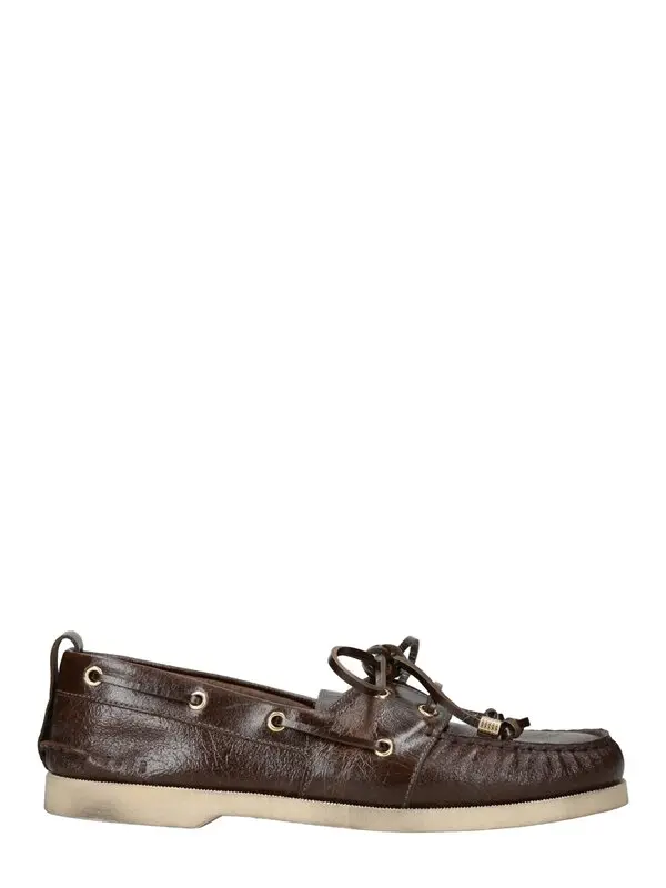 GOLDEN GOOSE Leather Boat Shoes - Brown