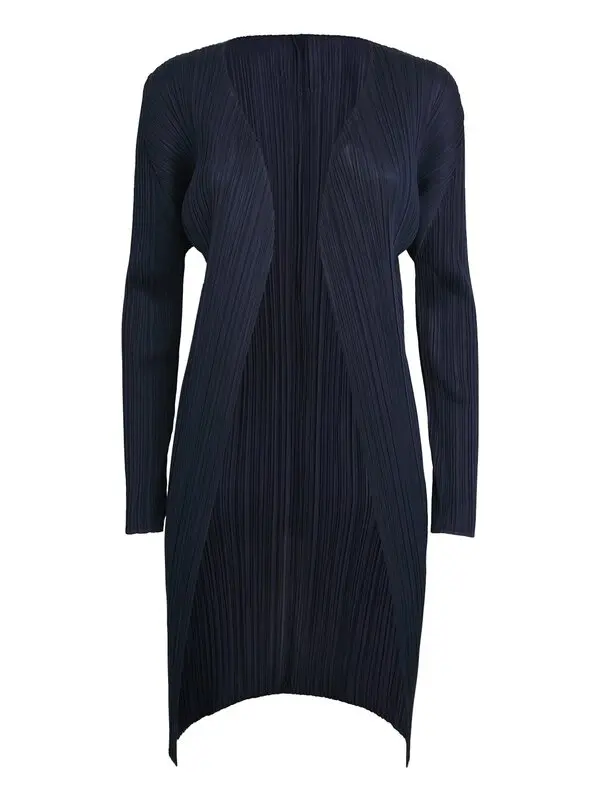 Issey Miyake Pleated Coat - Navy