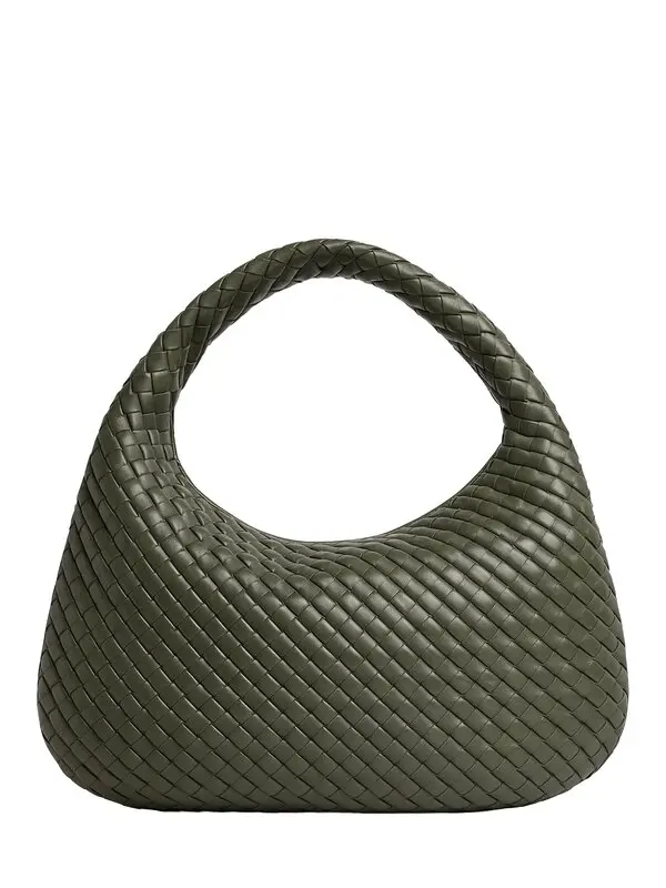 Bottega Veneta Leather Intrecciato Veneta Shoulder Bag - Green