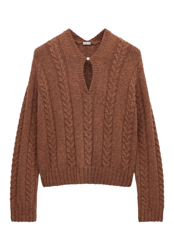 Loewe Wool Cable-knit Sweater - Brown