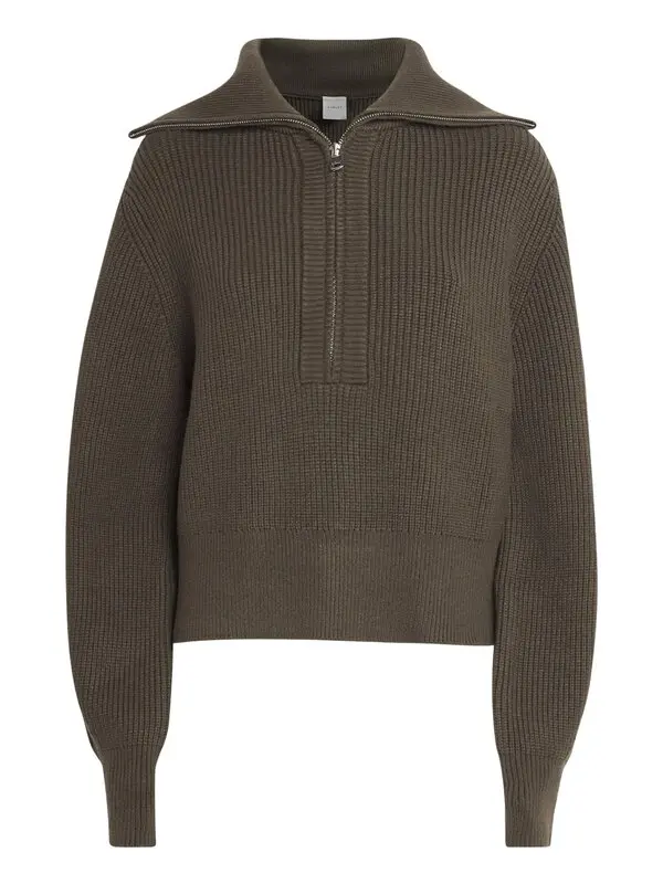 Varley Ribbed Half-zip Sweater - Brown