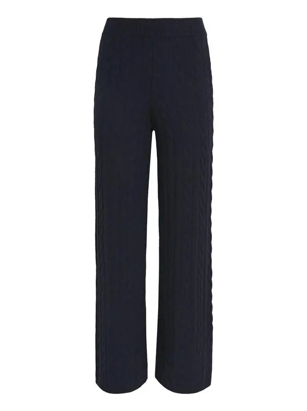 Soft Goat Cashmere Cable-knit Sweatpants - Navy