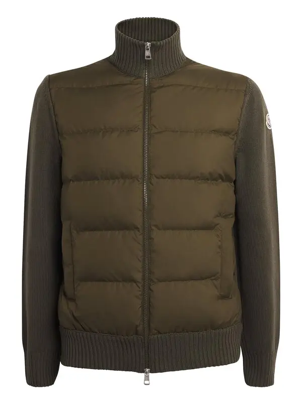 Moncler Cotton Down-front Cardigan - Green