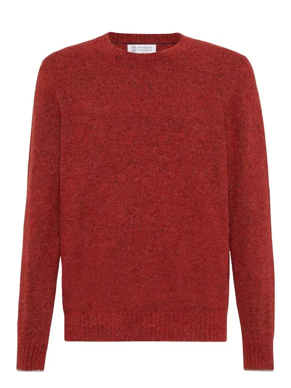 Brunello Cucinelli Alpaca-wool-silk Flecked Sweatshirt - Orange