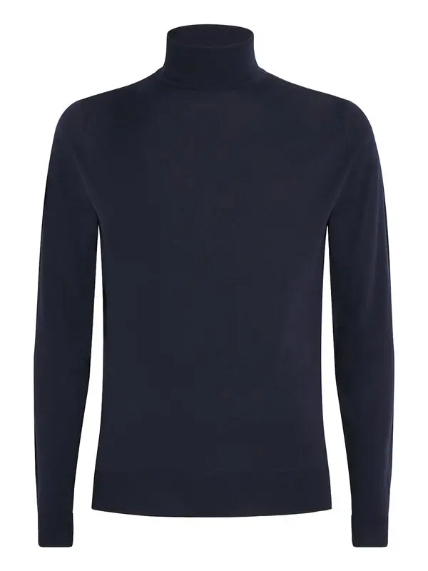 John Smedley Merino Wool Rollneck Sweater - Navy