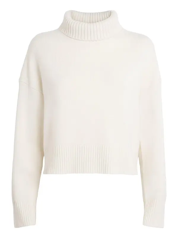Maje Cashmere-blend Rollneck Sweater - White