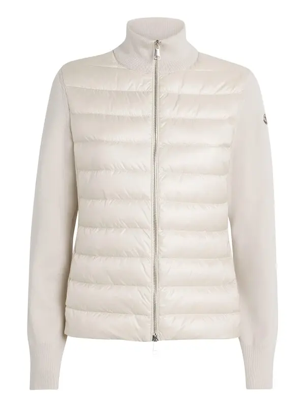 Moncler Down Panelled Cardigan - Beige