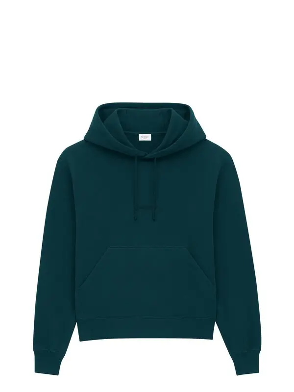 Saint Laurent Cotton Logo Embroidered Hoodie - Green