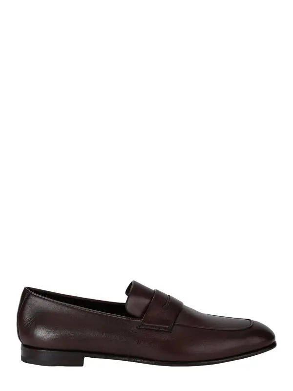Zegna L'asola Leather Loafers - Black