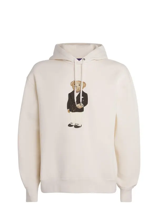Ralph Lauren Purple Label Cotton-cashmere Polo Bear Hoodie - Ivory