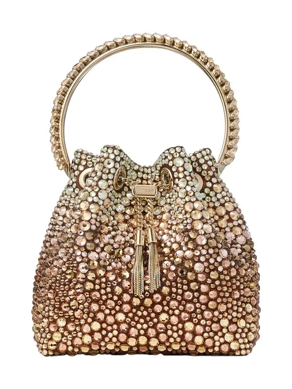 JIMMY CHOO Bon Bon Embellished Top-handle Bag - Metallic