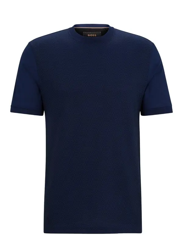 BOSS Cotton-silk T-shirt - Blue