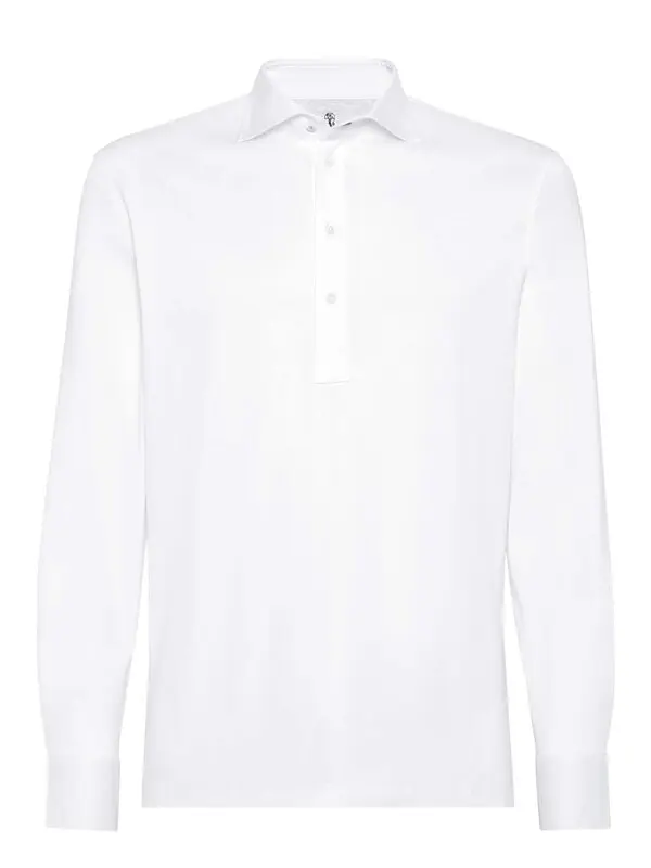 Brunello Cucinelli Cotton Long-sleeve Polo Shirt - White