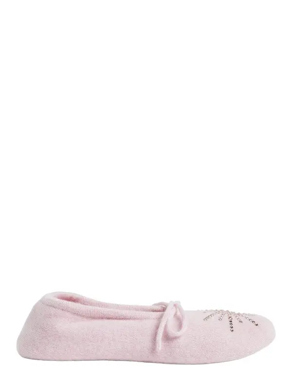 WILLIAM SHARP Cashmere Embellished Dolly Slippers - Pink