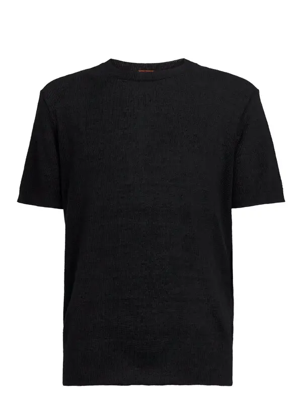 Barena Venezia Linen-cotton T-shirt - Black