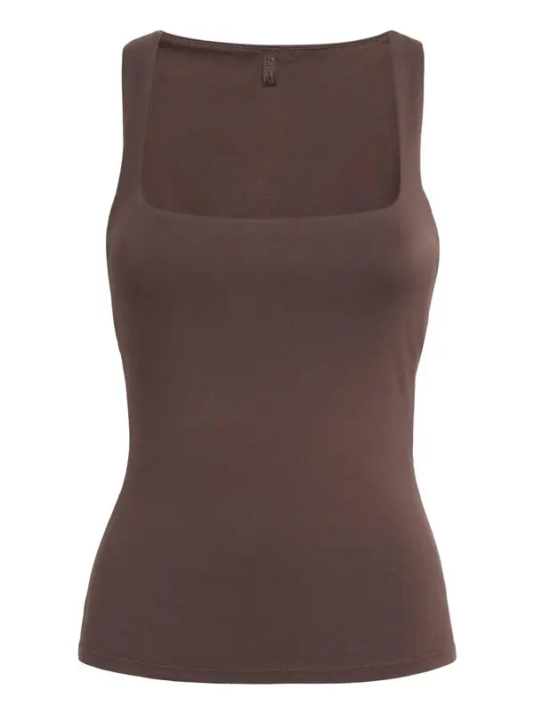 SKIMS Smooth Layers Square-neck Cami Top - Brown