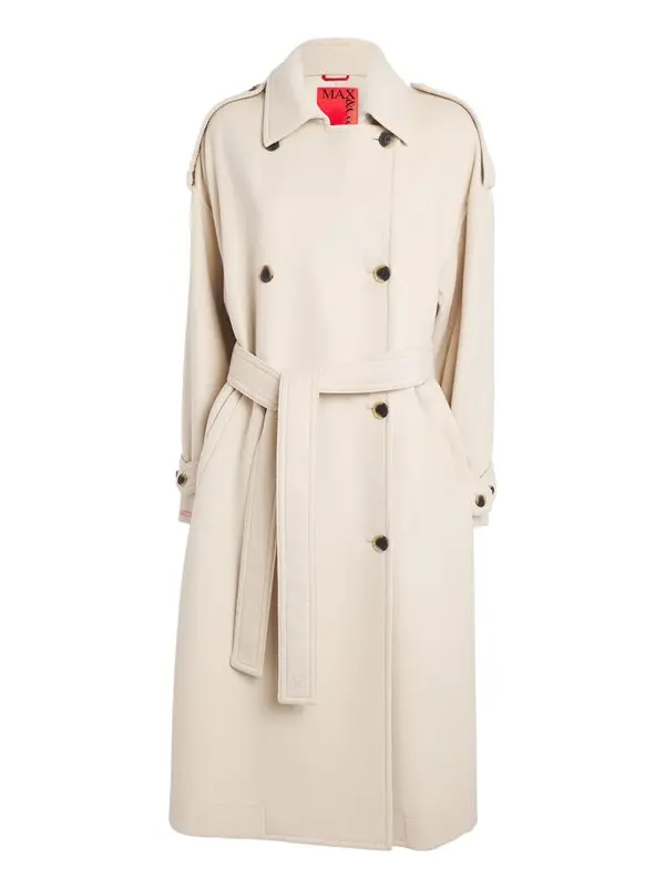 Max & Co. Virgin Wool Double-breasted Coat - White