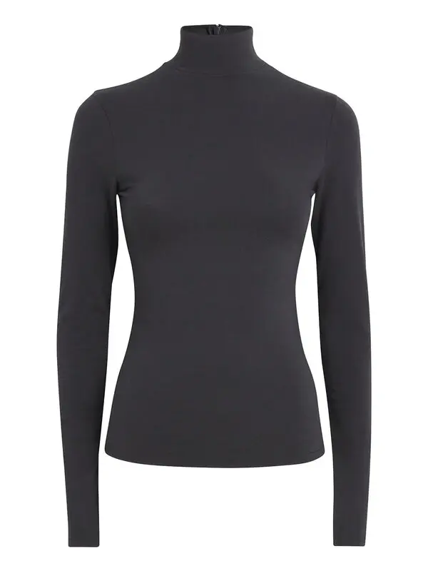 SKIMS Stretch-cotton Jersey Rollneck Top - Black