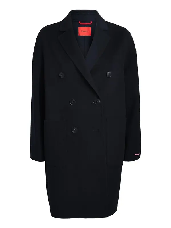 Max & Co. Virgin Wool Double-breasted Coat - Blue