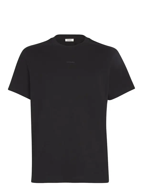 Sandro Cotton Logo T-shirt - Black