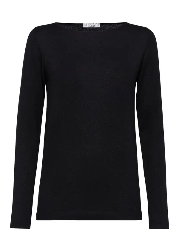 Brunello Cucinelli Cashmere-silk Blend Sweater - Black