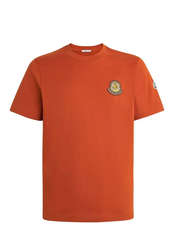 Moncler Cotton Mon Duck Logo T-shirt - Orange