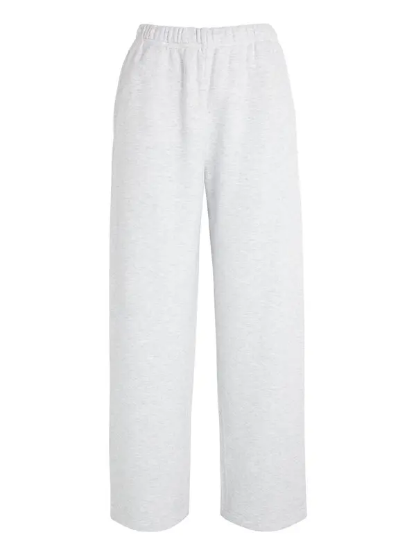 SKIMS Cotton-blend Fleece Straight Sweatpants - Grey