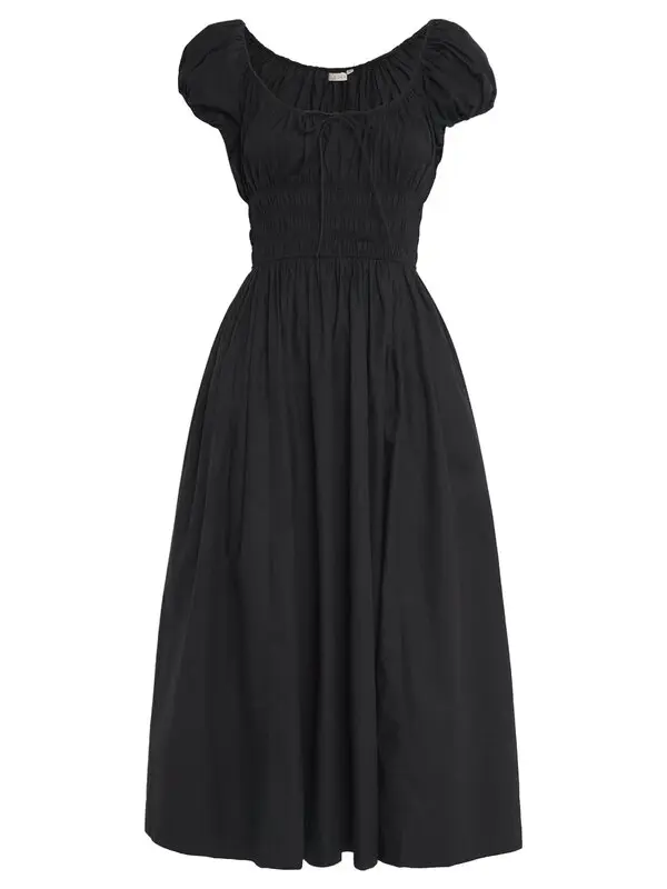 DÔEN Organic Cotton Quinn Midi Dress - Black
