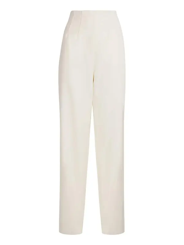 Max Mara Virgin Wool Wide-leg Trousers - White