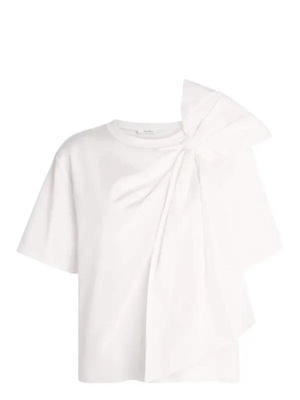 Max Mara Cotton Bow-detail T-shirt - White
