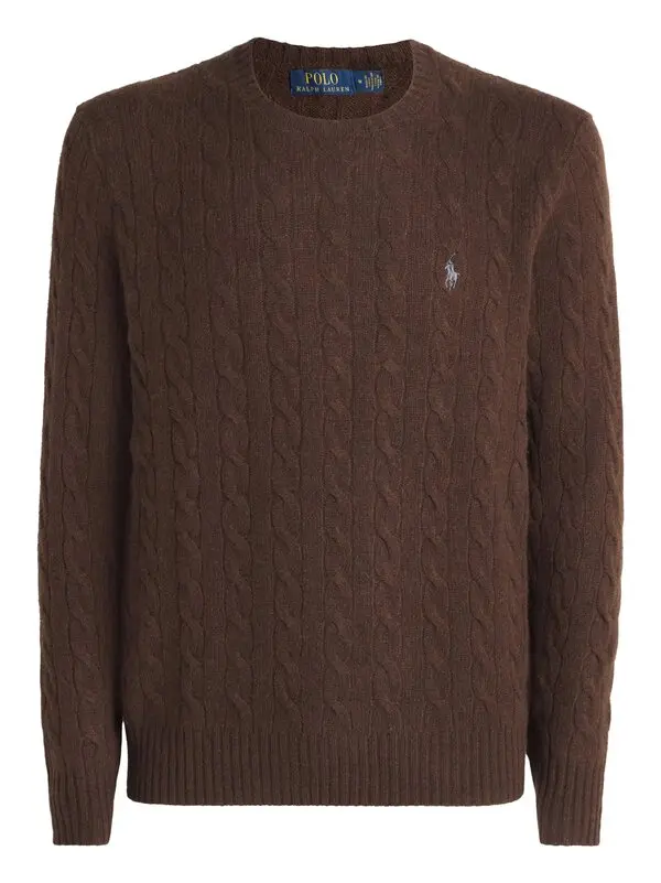 Polo Ralph Lauren Wool-cashmere Cable-knit Sweater - Brown