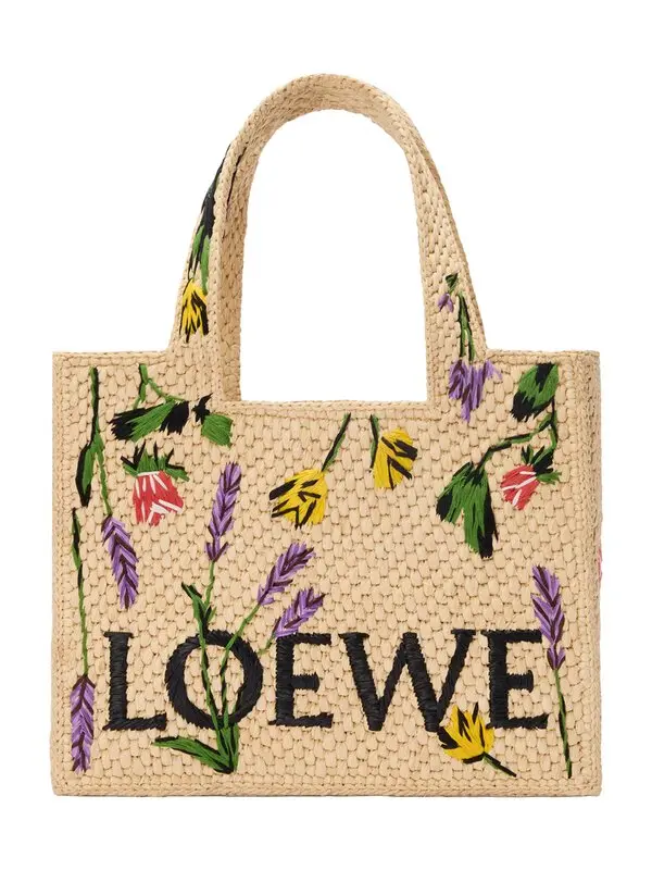 Loewe X Paula's Ibiza Raffia Font Tote Bag - Beige