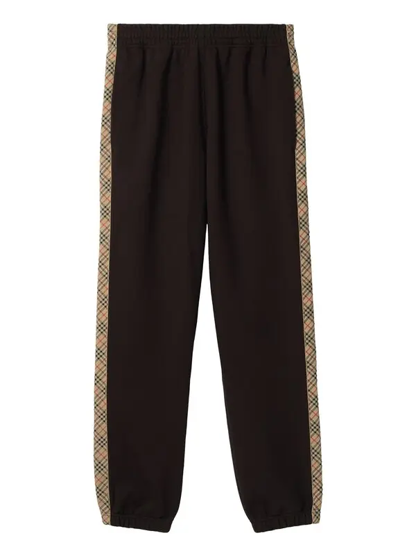 Burberry Cotton Check-stripe Slim Sweatpants - Brown