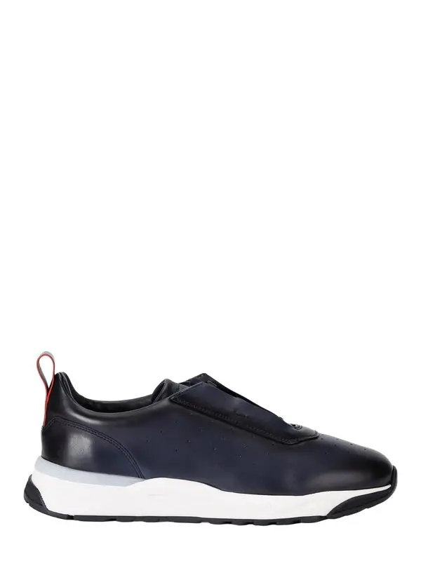 Santoni Leather Sneakers - Navy
