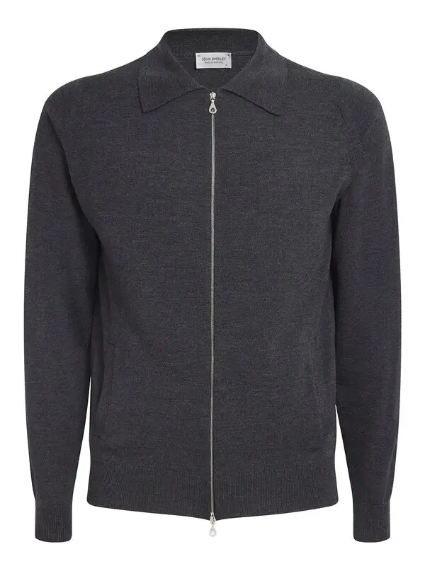 John Smedley Merino Wool Hybrid Overshirt - Grey