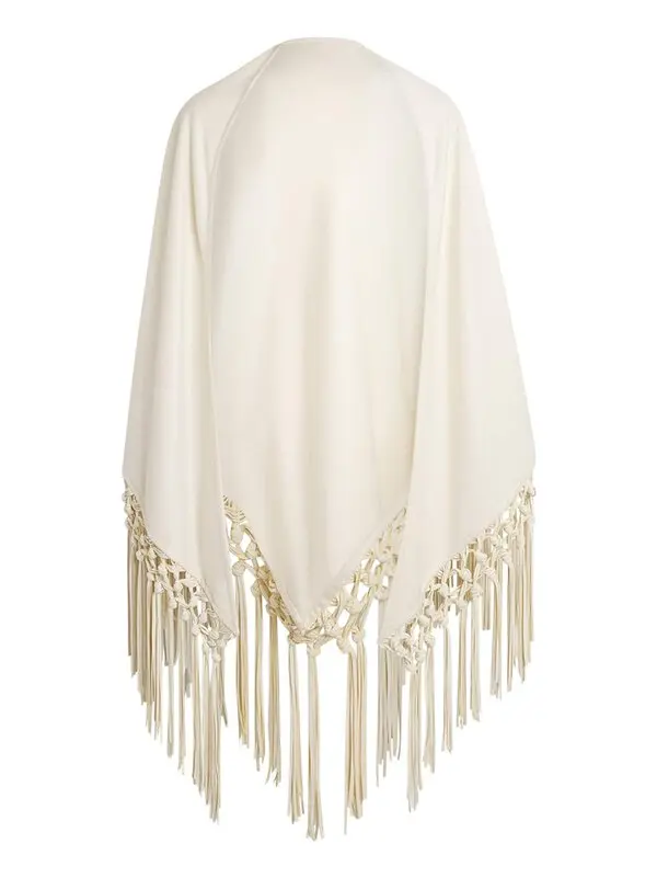 Colombo Cashmere And Leather Fringe-trim Cape - White