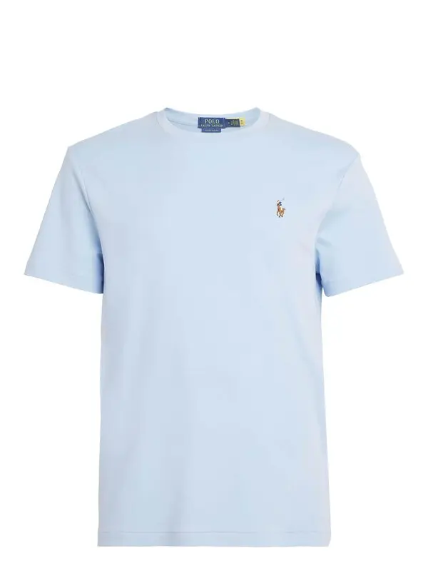 Polo Ralph Lauren Pima Cotton T-shirt With Embroidered Pony Logo - Blue