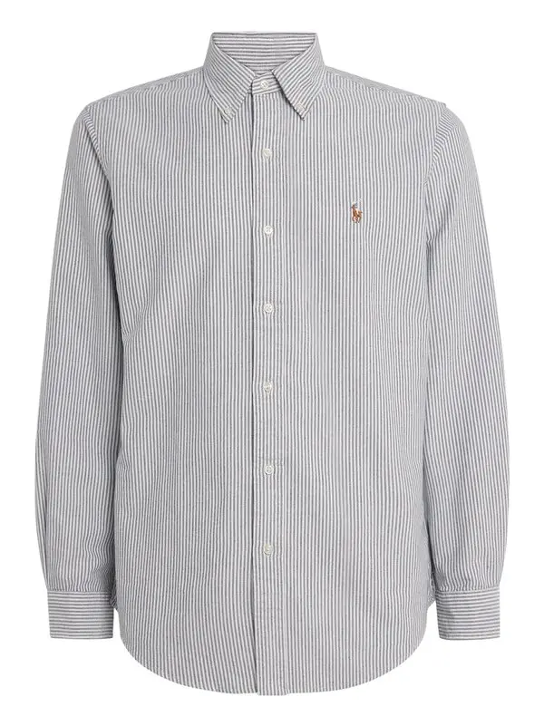 Polo Ralph Lauren Custom Fit Stripe Oxford Shirt - White