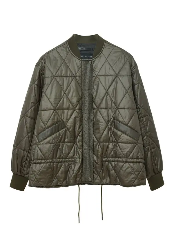ALLSAINTS Quilted Alii Bomber Jacket - Green